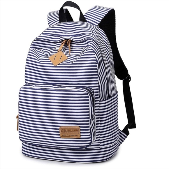 Bags | Stripe Backpack | Poshmark